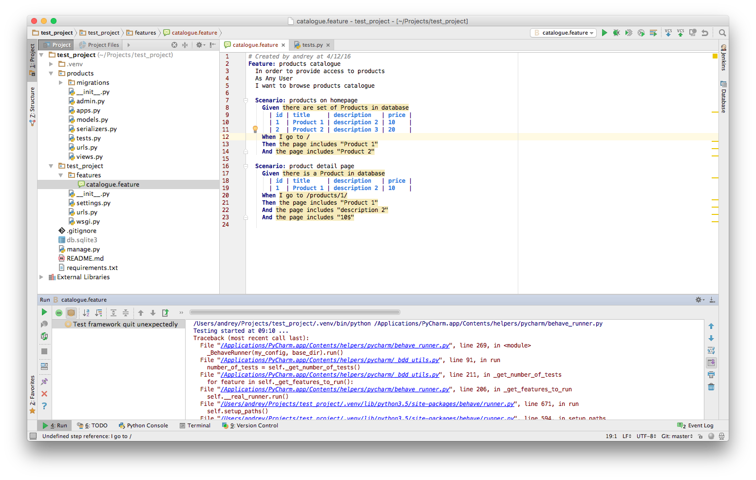 Behavior Driven Development Pycharm Python Django · AnvilEight Blog